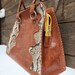 Handmade Leather Snakeskin Top Handle Over the Sholder Satchel Purse ...
