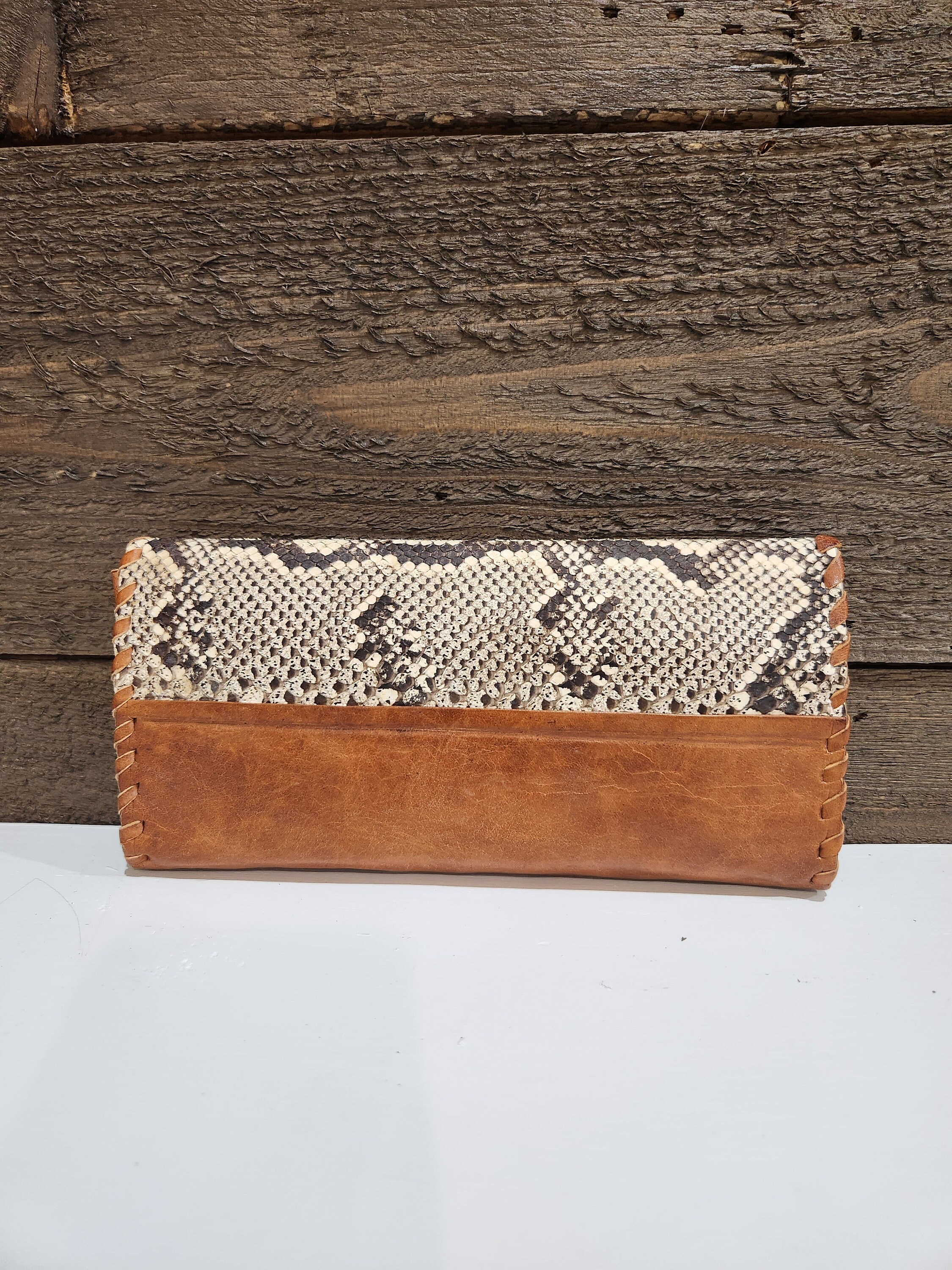 Handmade Leather Snakeskin Top Handle Over the Sholder Satchel Purse ...