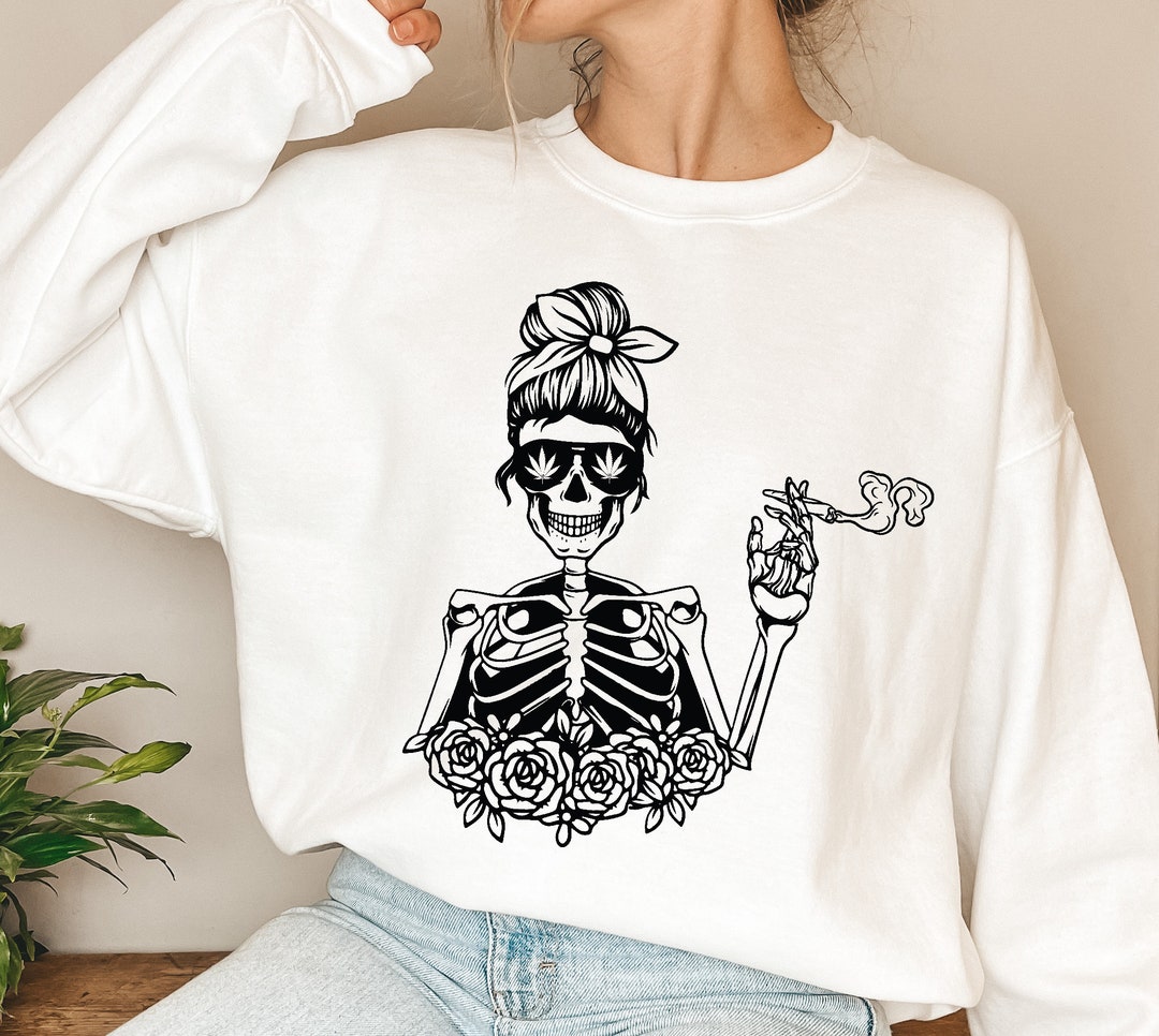 Skeleton Weed Shirt, Stoner Skeleton Shirt, Funny Weed Shirt, 420 ...
