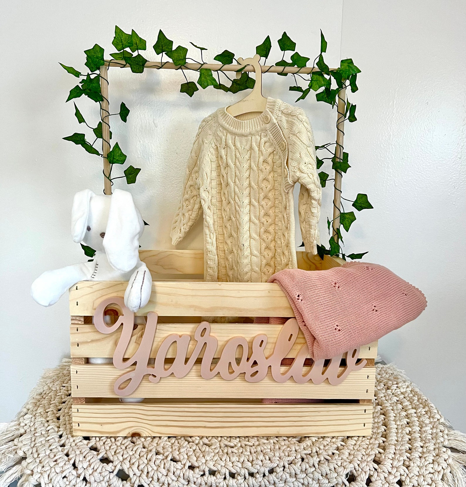 Newborn Baby Gift Wooden Crate Box , Baby Closet , Toy Box, Custom Gift ...