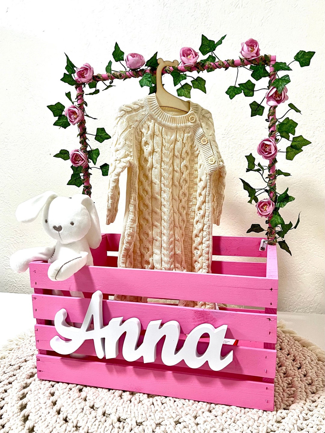 Newborn Baby Gift Wooden Crate Box , Baby Closet , Toy Box, Custom Gift ...