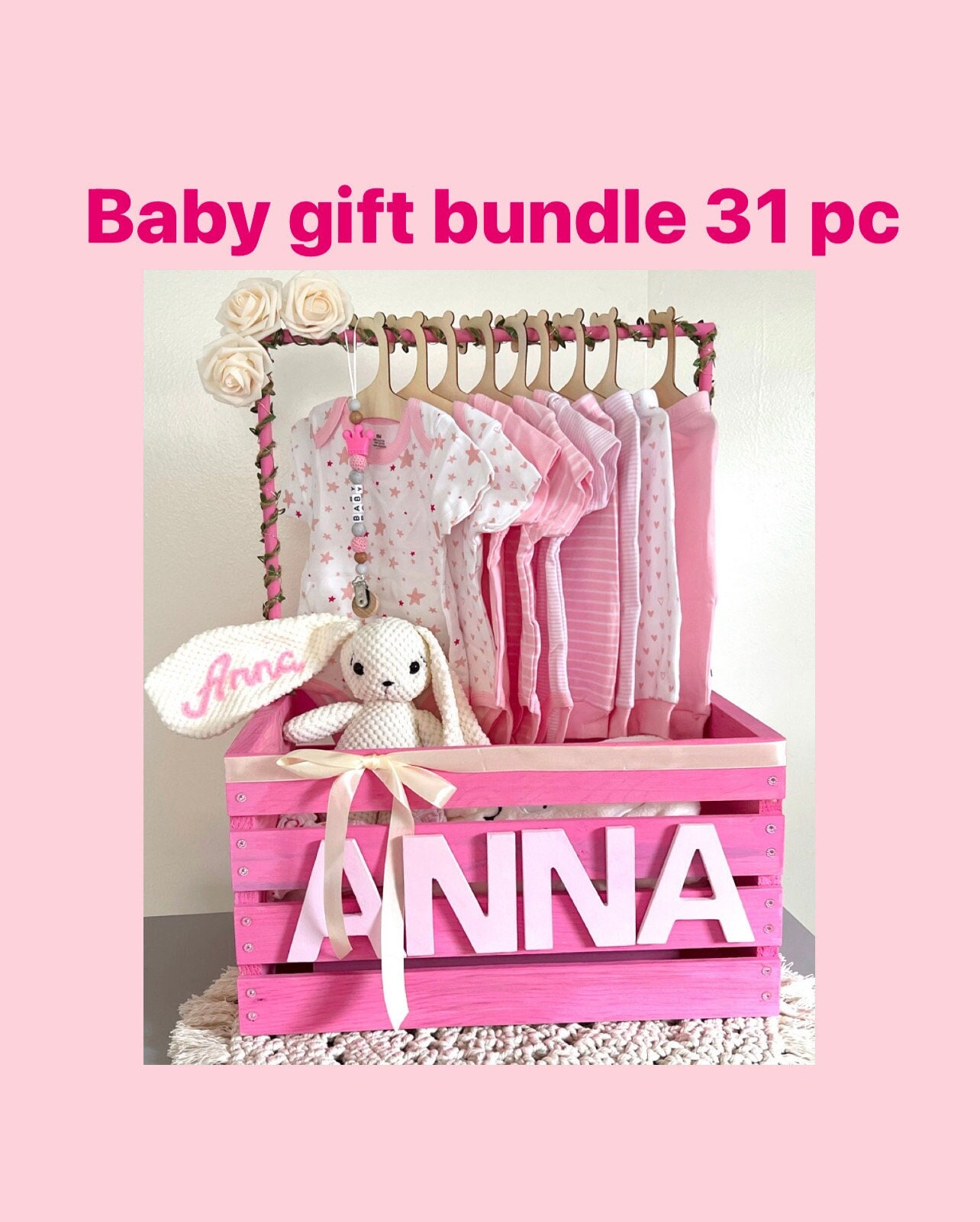 Newborn Baby Gift Wooden Crate Box , Baby Closet , Toy Box, Custom Gift ...