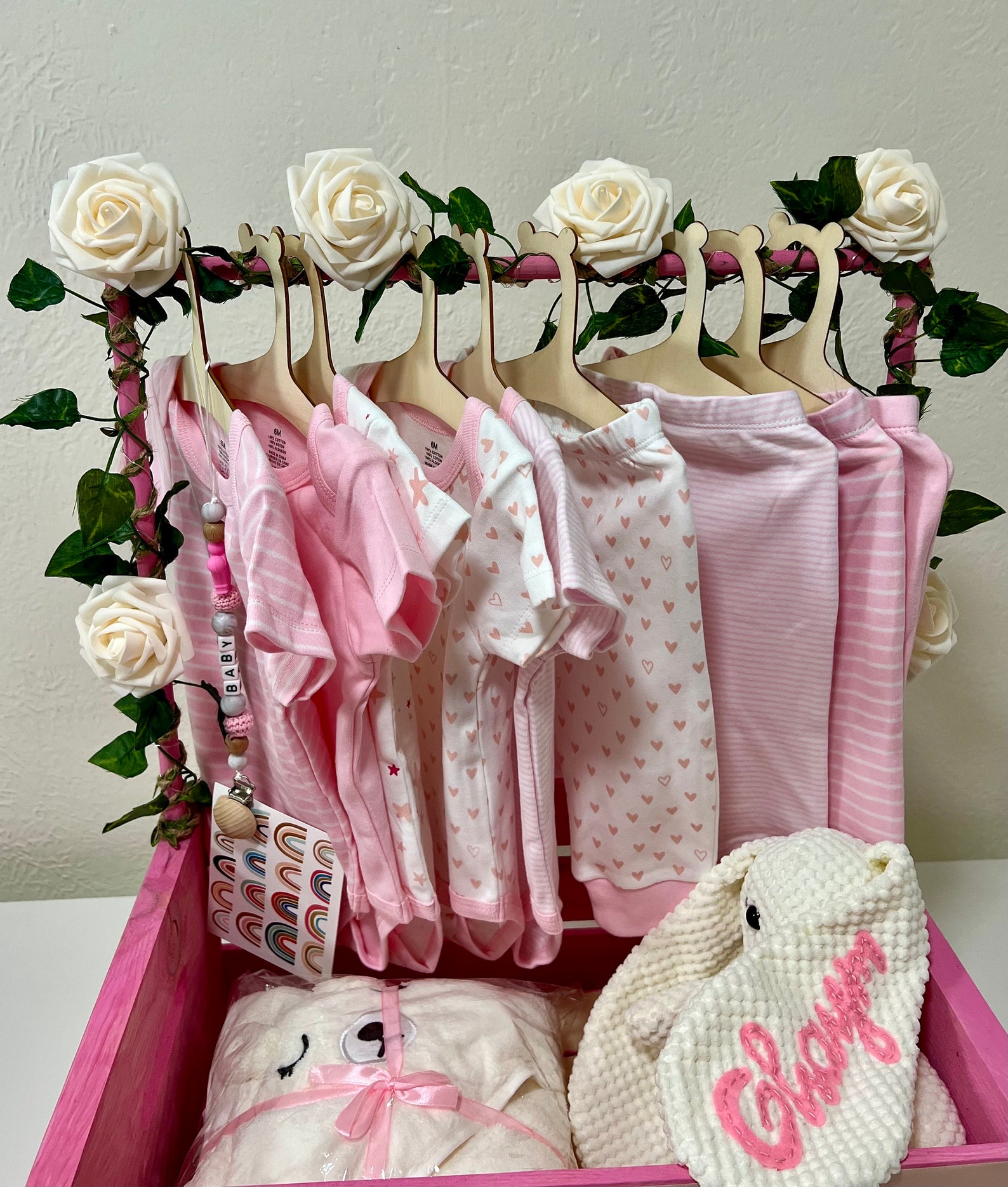 Newborn Baby Gift Wooden Crate Box , Baby Closet , Toy Box, Custom Gift ...