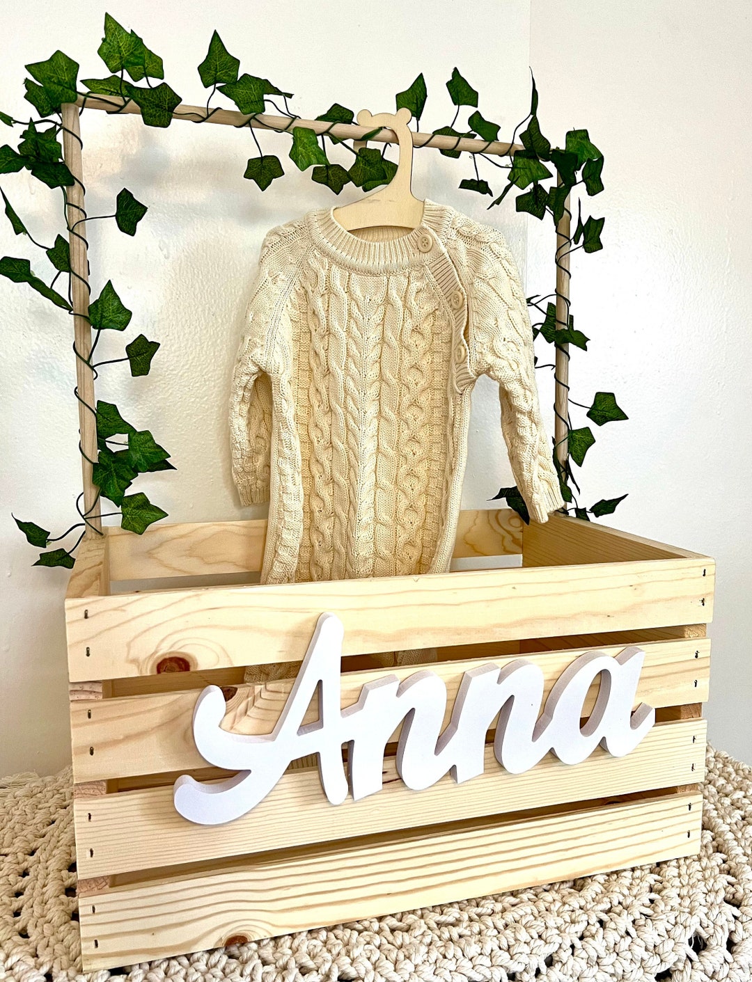 Newborn Baby Gift Wooden Crate Box , Baby Closet , Toy Box, Custom Gift ...