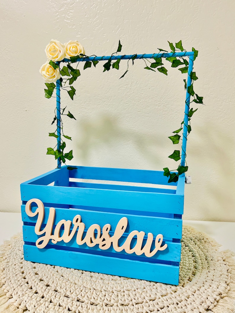 Newborn Baby Gift Wooden Crate Box , Baby Closet , Toy Box, Custom Gift ...