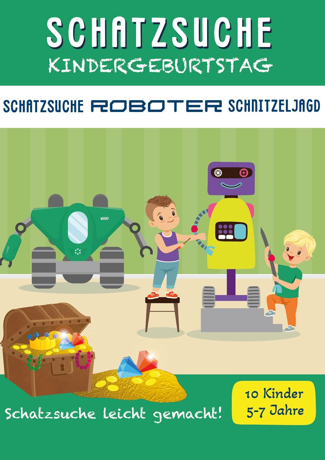 Robot Treasure Hunt Children's Birthday Party, Ready-made Scavenger ...