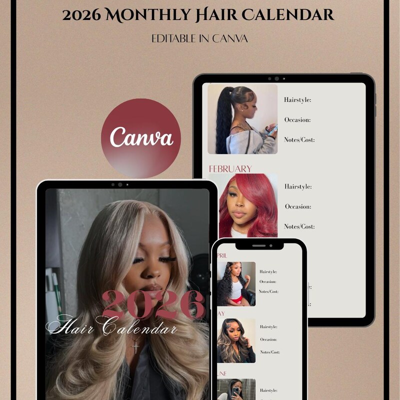 Hair Calendar 2026 - Etsy UK