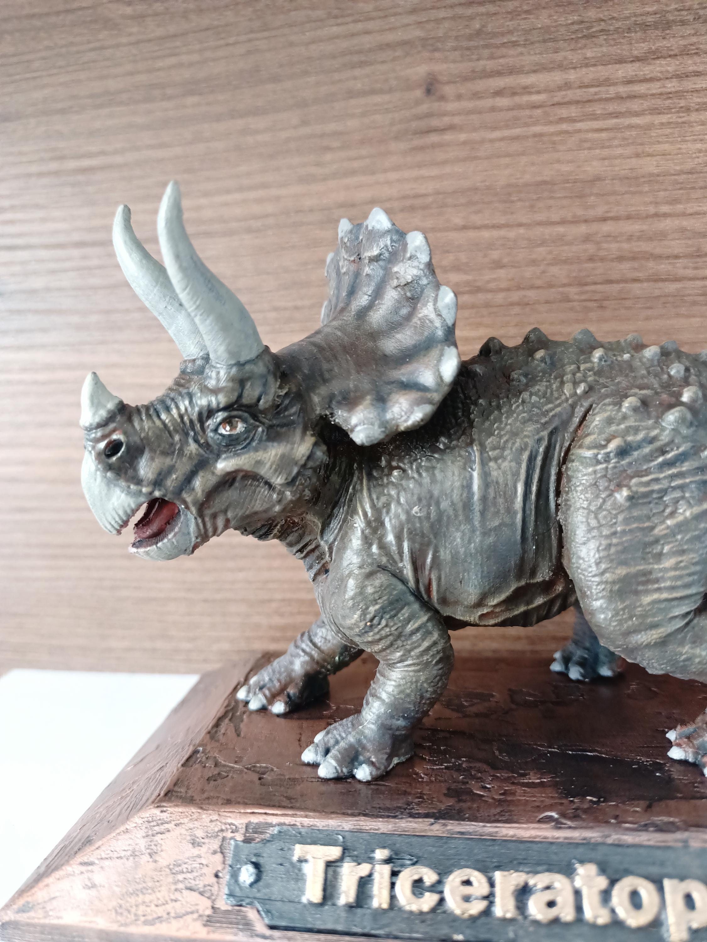 3D Printed Triceratops Dinosaur Figurine Realistic & Detailed ...