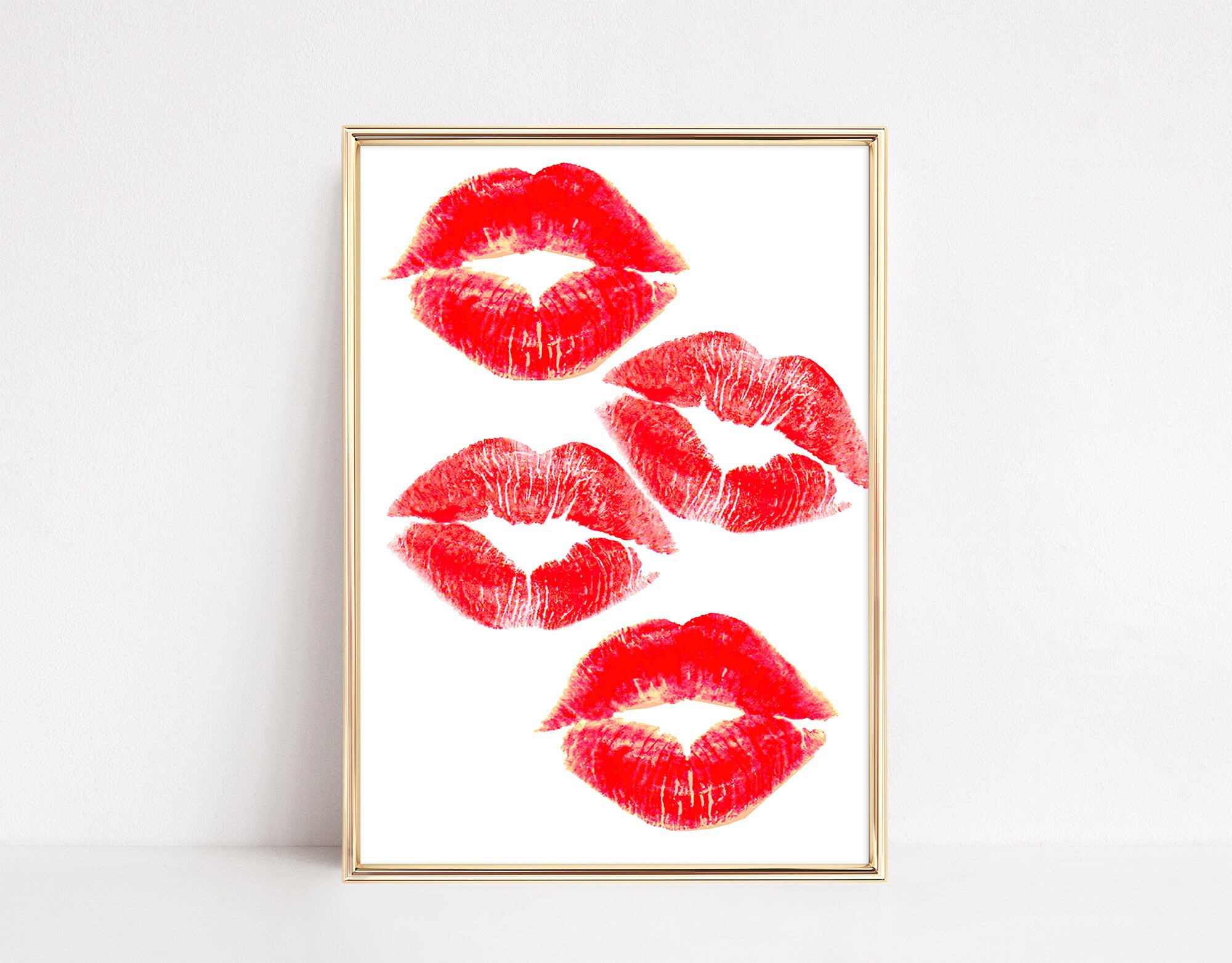 Retro Kiss Poster Vintage, Retro Lips Print Wall Art Love Poster, Lips ...
