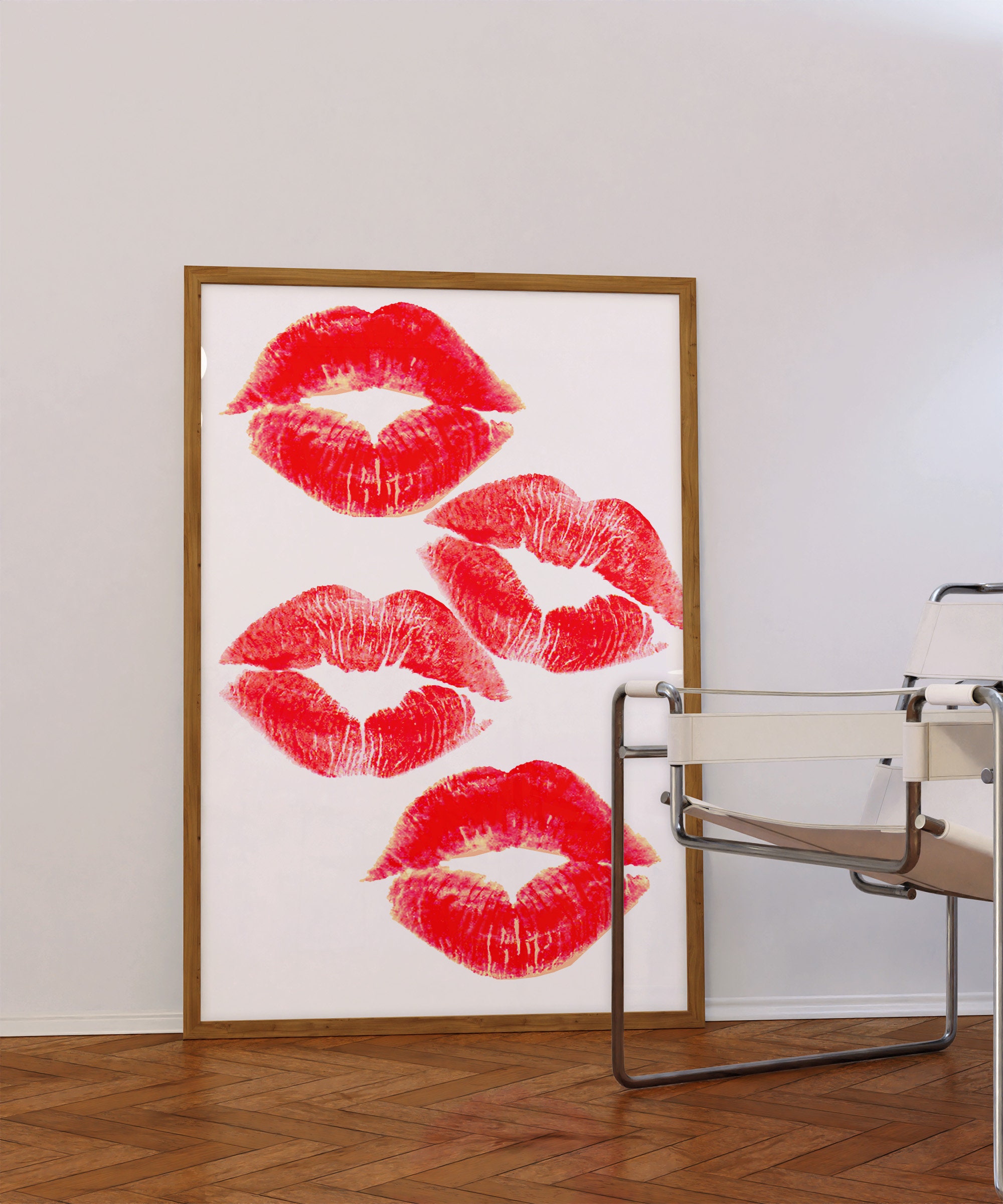Retro Kiss Poster Vintage, Retro Lips Print Wall Art Love Poster, Lips ...