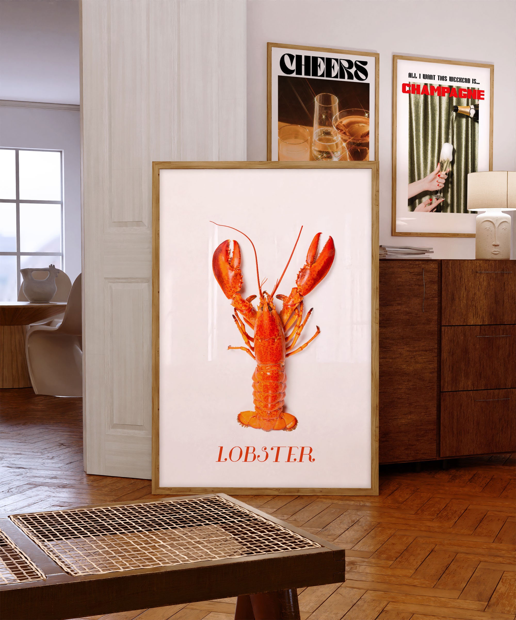 Lobster Poster, Wallart Printable, Red Lobster, the Lobster Poster, 70s ...