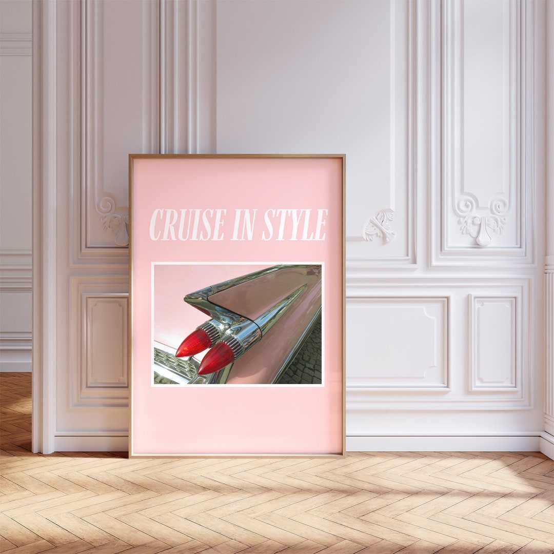 Cadillac Print, Vintage Car Poster, Retro Poster, Cute Apartment Decor ...