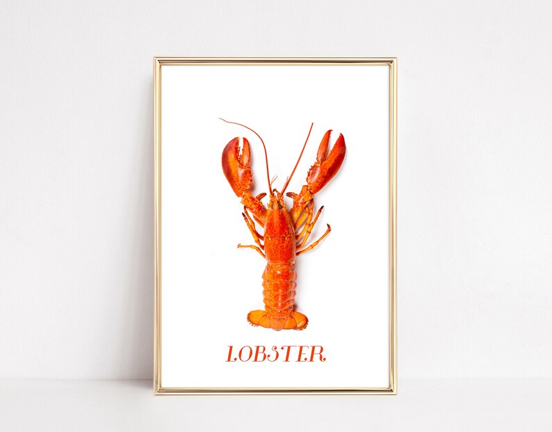 Lobster Poster, Wallart Printable, Red Lobster, the Lobster Poster, 70s ...