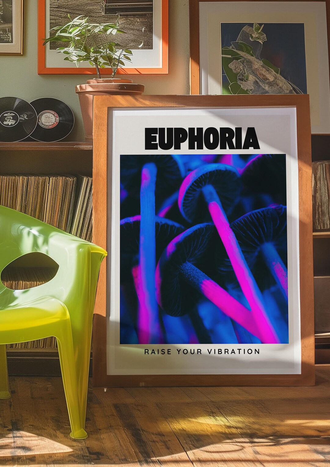 EUPHORIA, Mushroom Print, Trippy Poster, Psilocybin, Psychedelic Poster ...