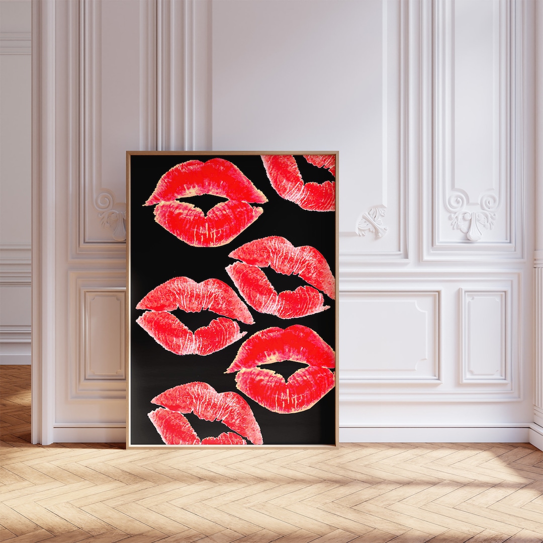 Redlips, Lips Poster, Red Lips Wall Art, Gift Lips Wall Art, Trendy ...