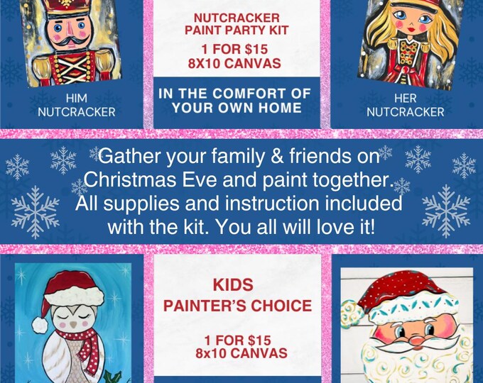 Christmas Eve at Home Paint Party Kit | Host A DIY Paint Party Kit ...