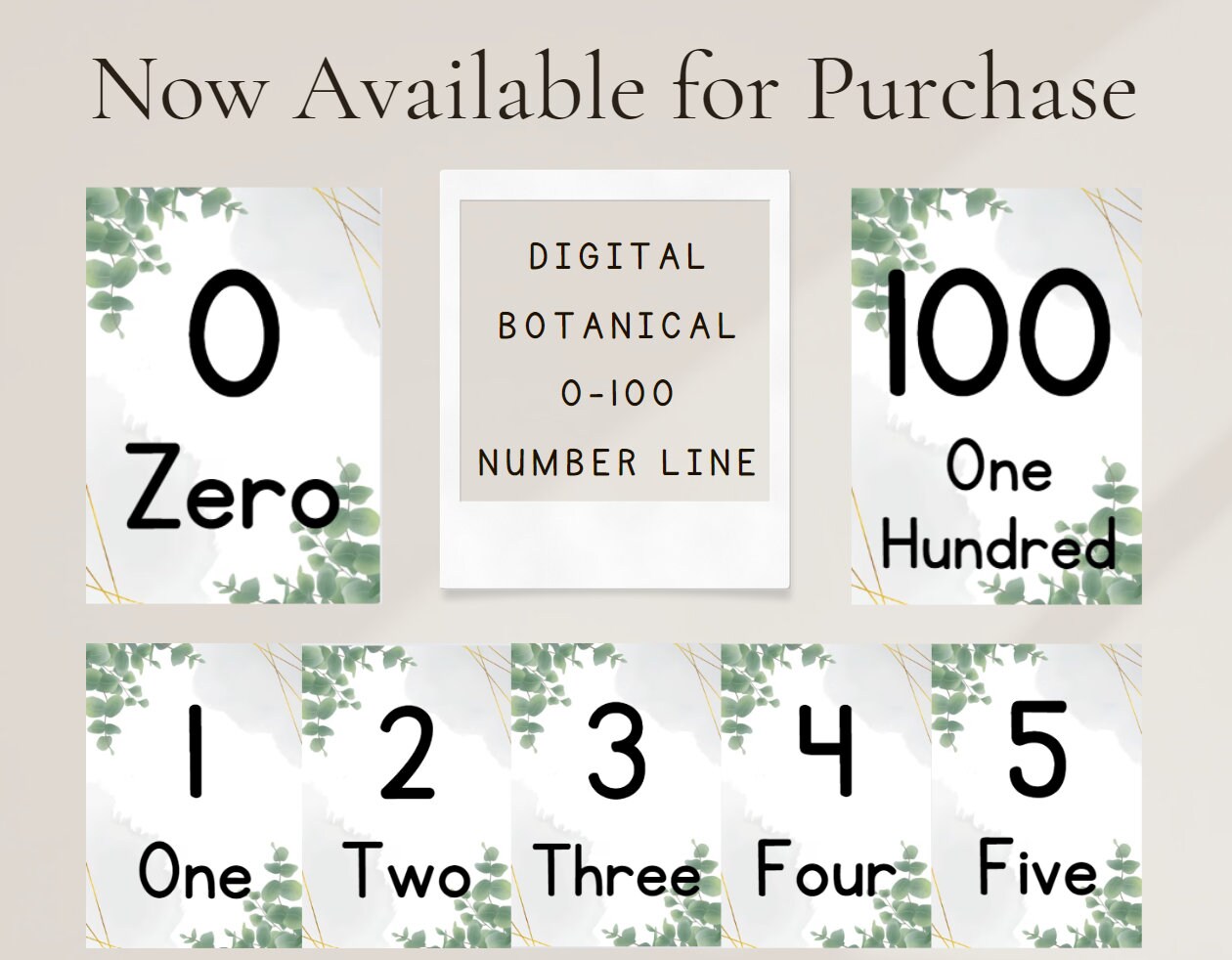 0-100 Number Line Classroom Display Botanical - Etsy