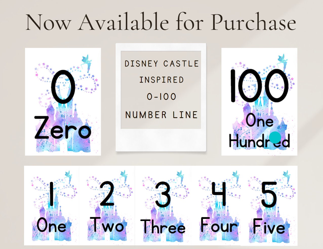 Tinkerbell Blue Castle-inspired 0-100 Number Line Classroom Display - Etsy