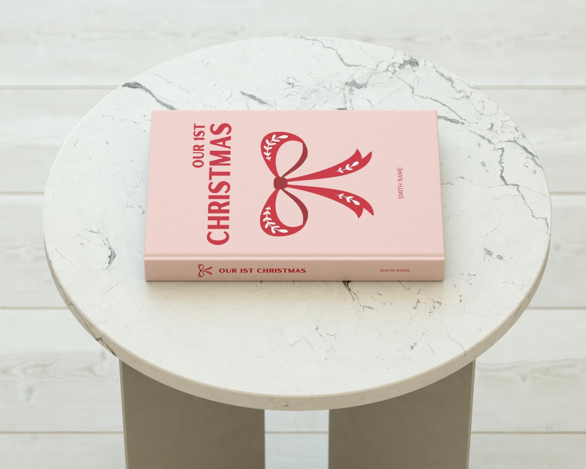 Pink Bow Christmas Photo Book Template Customizable Coffee Book Table ...