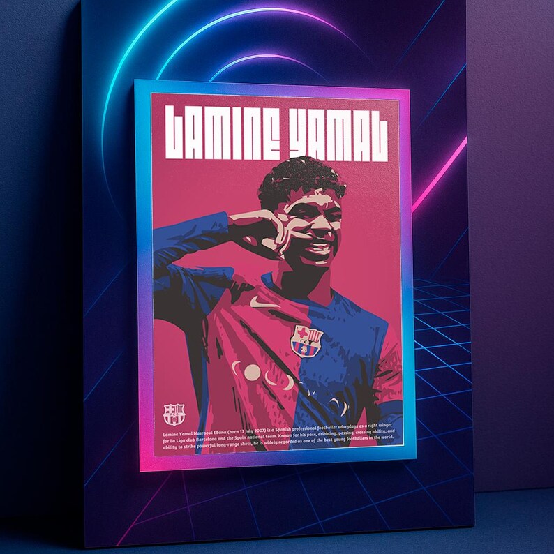 Lamine Yamal Poster: FC Barcelona Football Art (digital Download) - Etsy
