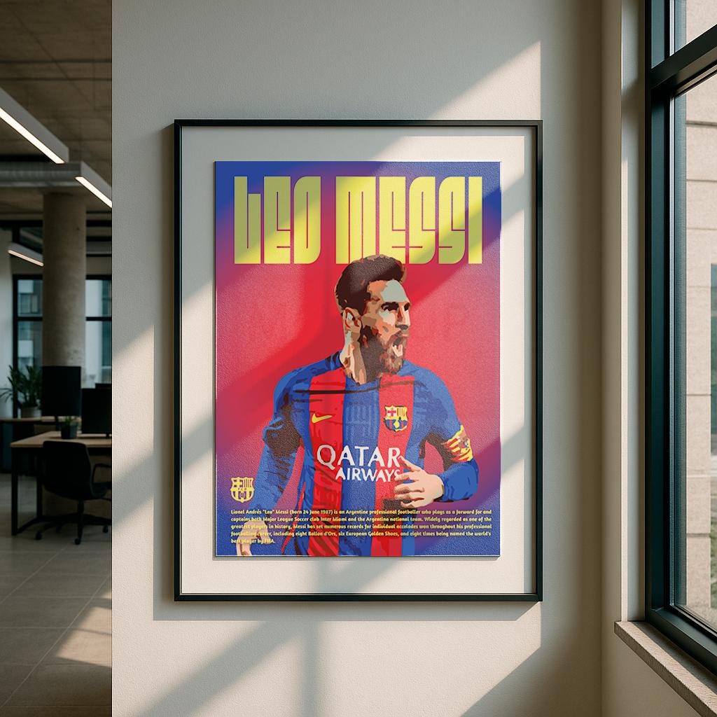 Leo Messi Barcelona Poster: Soccer Wall Art (digital Download, No ...