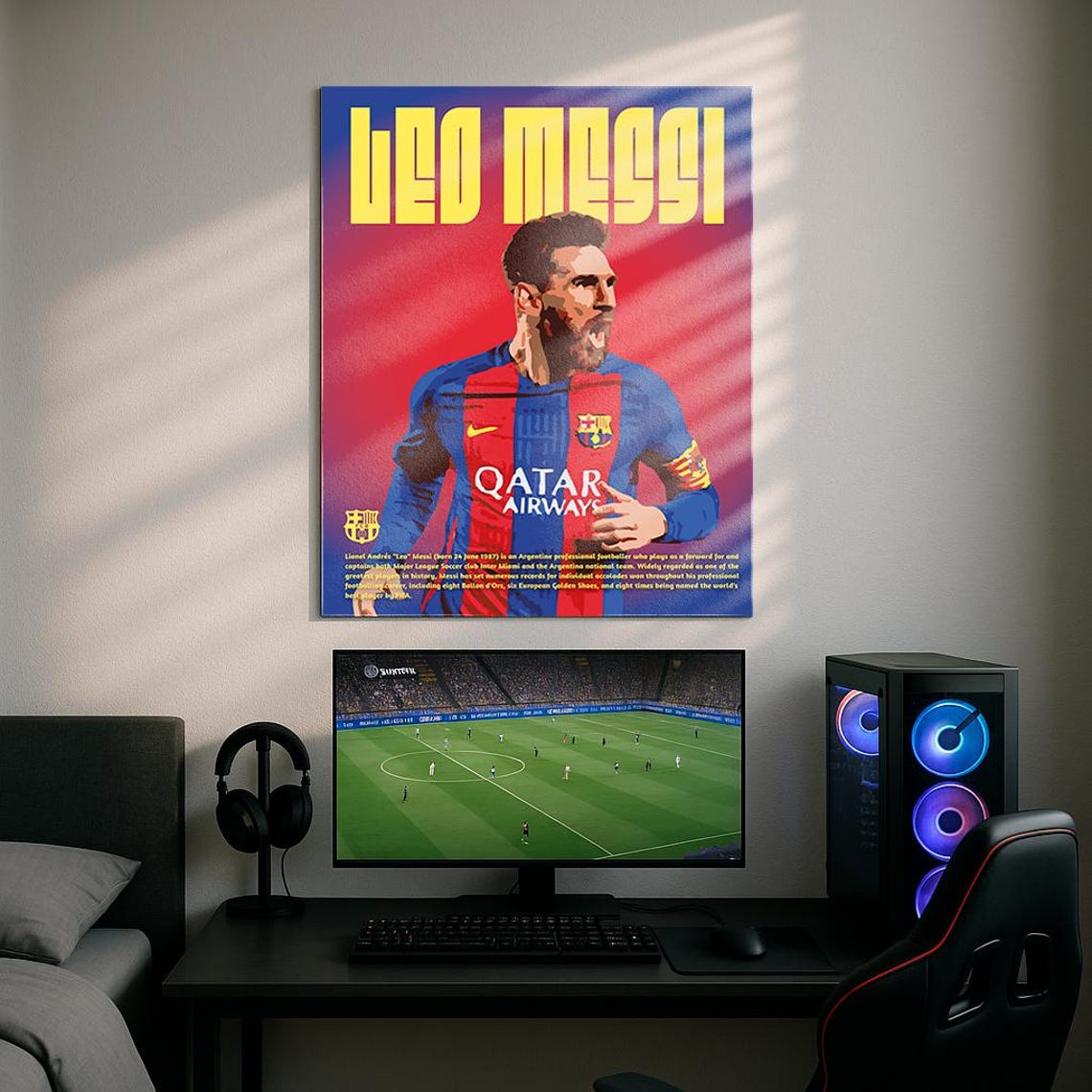 Leo Messi Barcelona Poster: Soccer Wall Art (digital Download, No ...