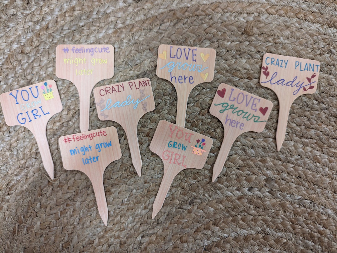 Plants Signs, Cute Plant Sayings, Succulent Signs, Herb Signs - Etsy