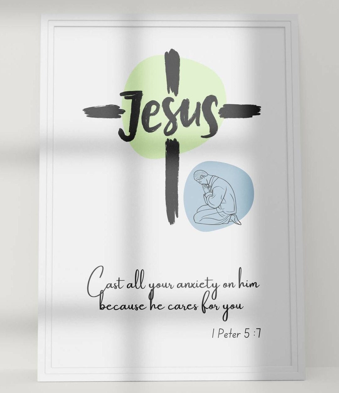 1 Peter 5v7 Printable Poster Cast All Your Anxiety on Him - Etsy