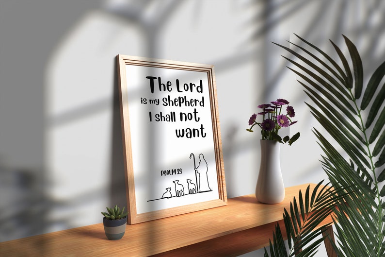 Psalm 23 the Lord is My Shepherd I Shall Not Want, Christian Bible ...