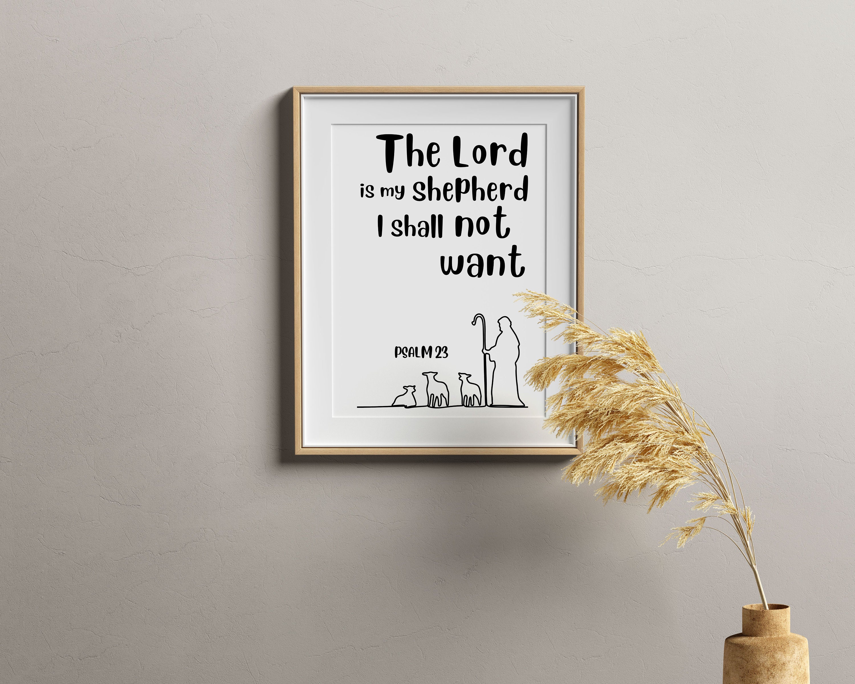 Psalm 23 the Lord is My Shepherd I Shall Not Want, Christian Bible ...