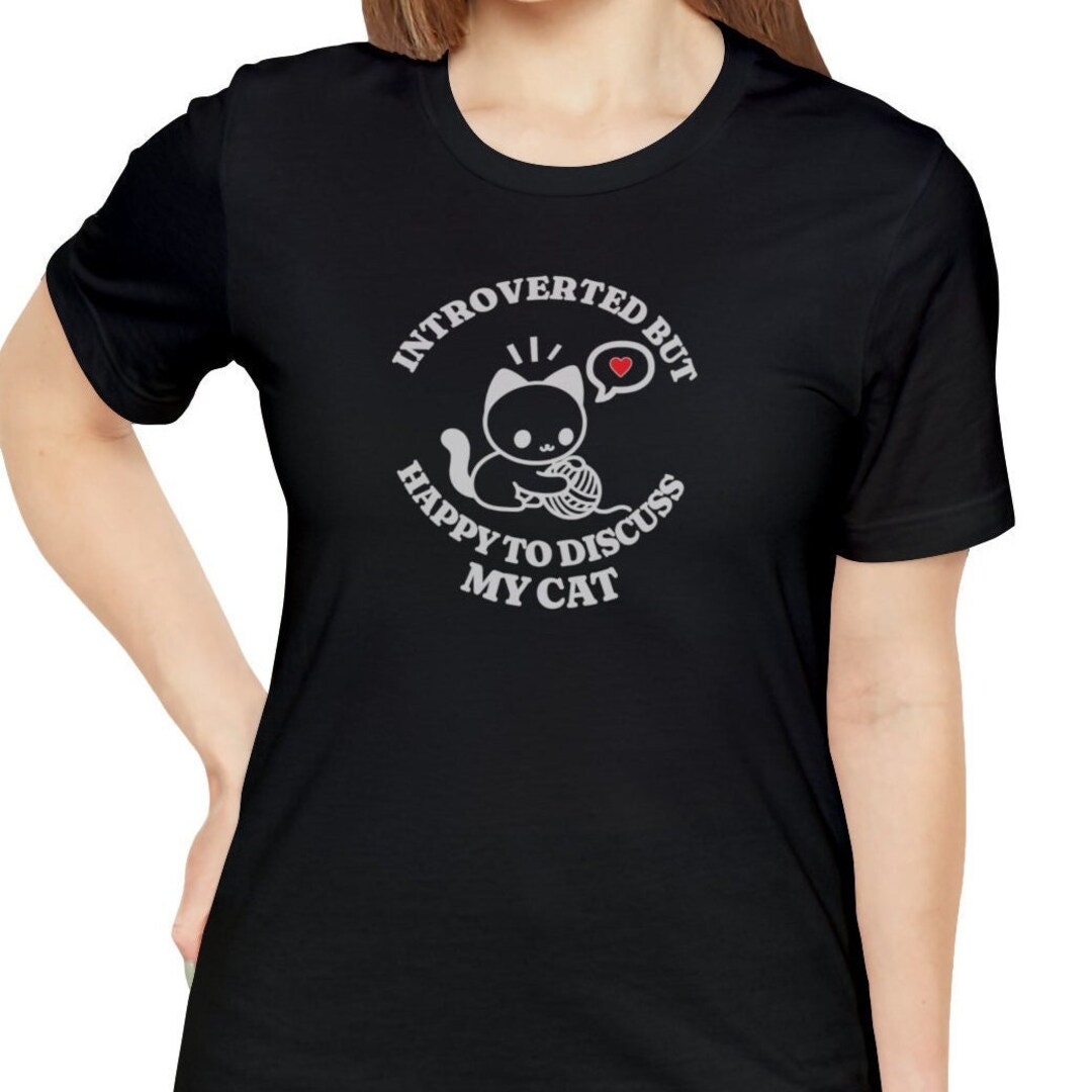 Shy Cat Lover Tshirt- Funny Cute Cat Shirt, Gift for Introverted Cat ...