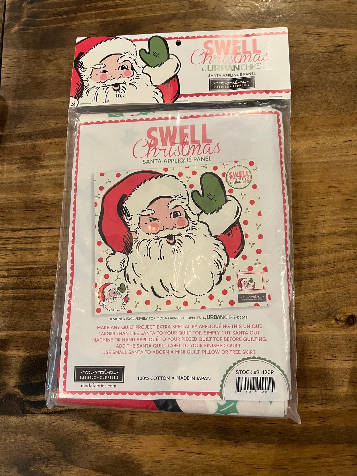 Rare, Swell Christmas, by Urban Chiks for Moda Fabric. Large Santa ...
