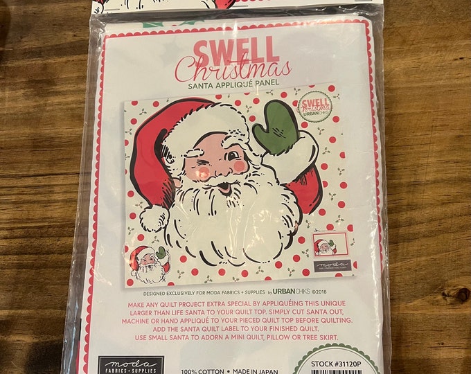 Rare, Swell Christmas, by Urban Chiks for Moda Fabric. Large Santa ...