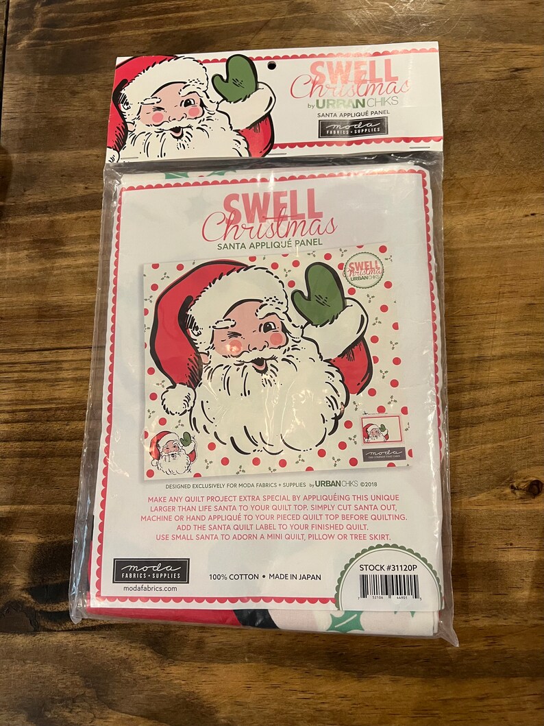 Rare, Swell Christmas, by Urban Chiks for Moda Fabric. Large Santa ...