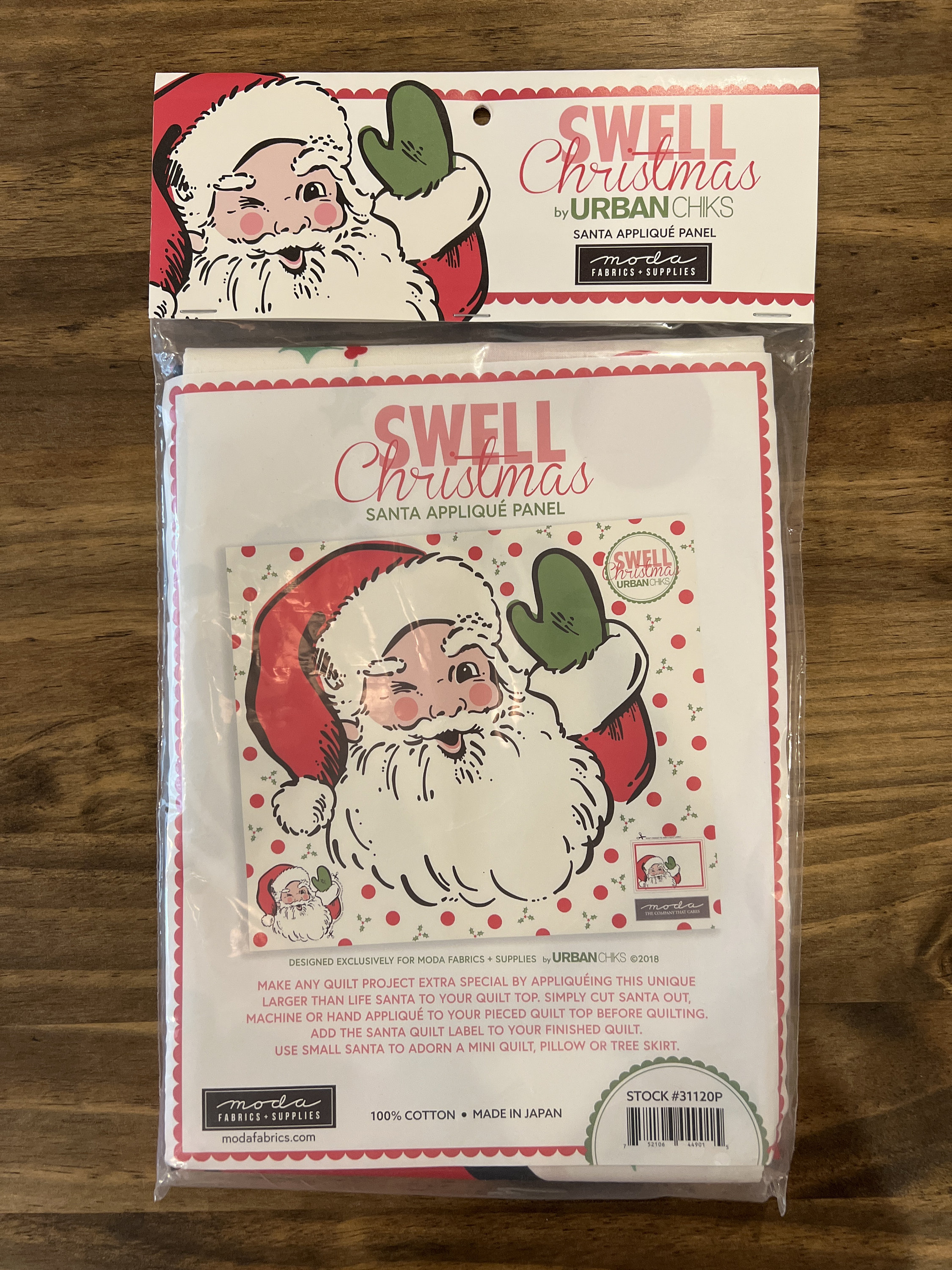 Rare, Swell Christmas, by Urban Chiks for Moda Fabric. Large Santa ...