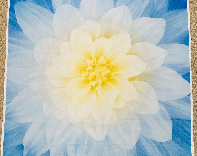 Dream Big Floral Panel, Blue Background With Yellow Large Flower ...