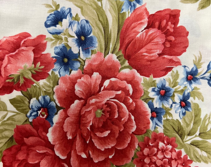 Belle Isle by Minick & Simpson for Moda Fabrics, White With Red and ...