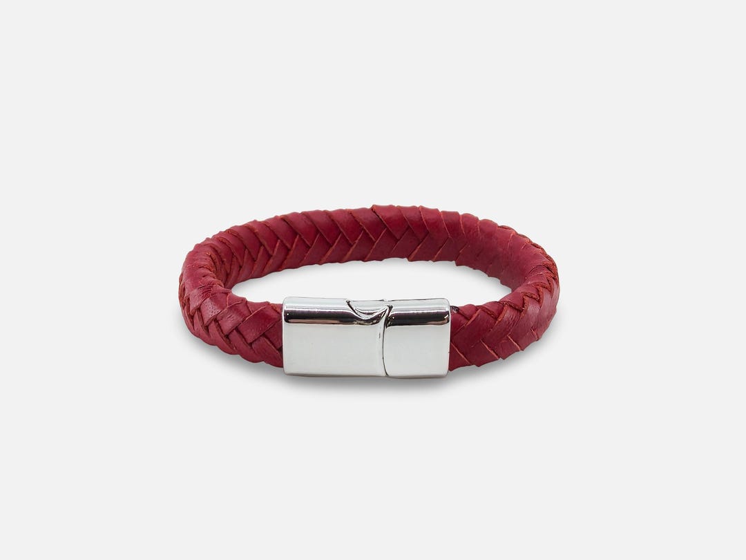 Hand-braided Australian Kangaroo Leather Bracelet – 10mm | Personalized ...
