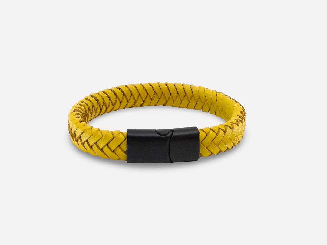 Hand-braided Australian Kangaroo Leather Bracelet – 13mm | Personalized ...
