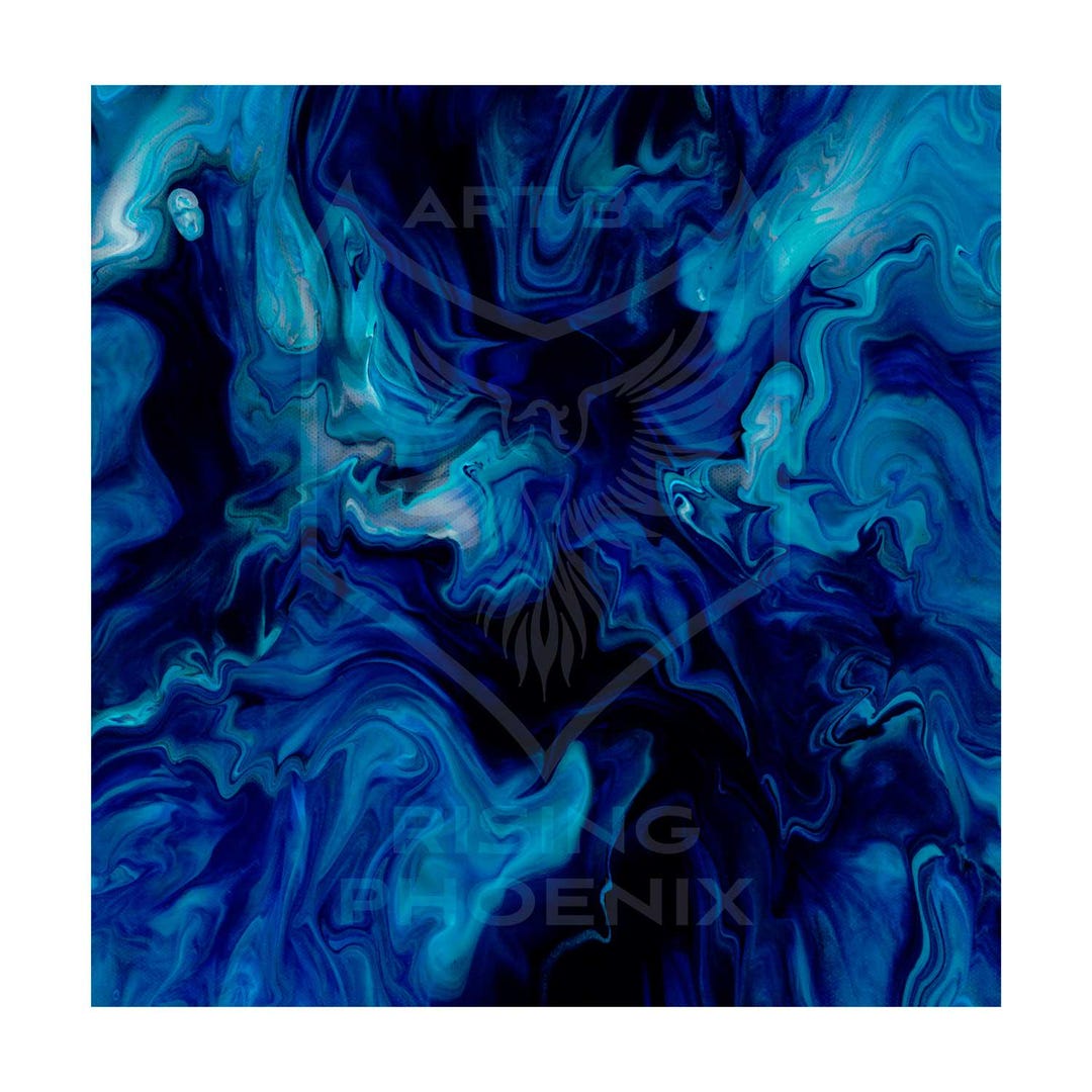 Water: the 5th Element - Abstract Painting - Blue and White Fluid Art ...