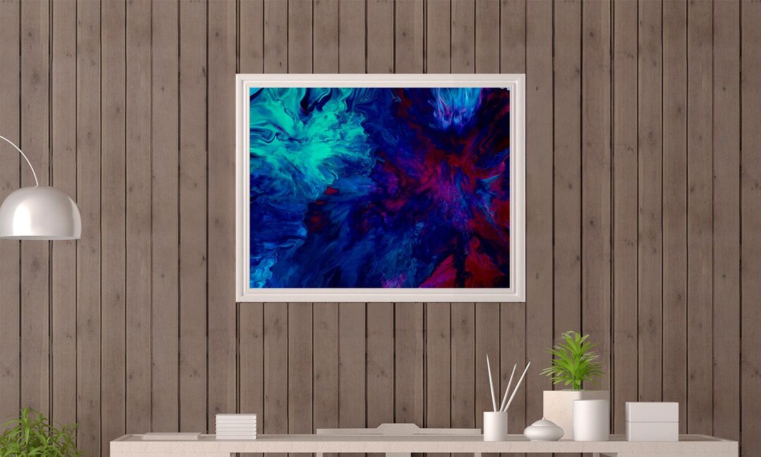 Battle of Colors - Electric Blue and Turquoise Abstract Art - Turbulent ...