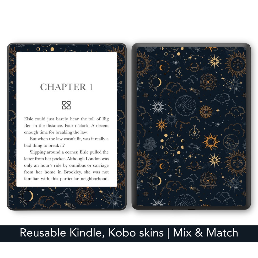 Kindle & Kobo Skin Reusable, Dark Zodiac Amazon, Celestial Witchy Alt ...