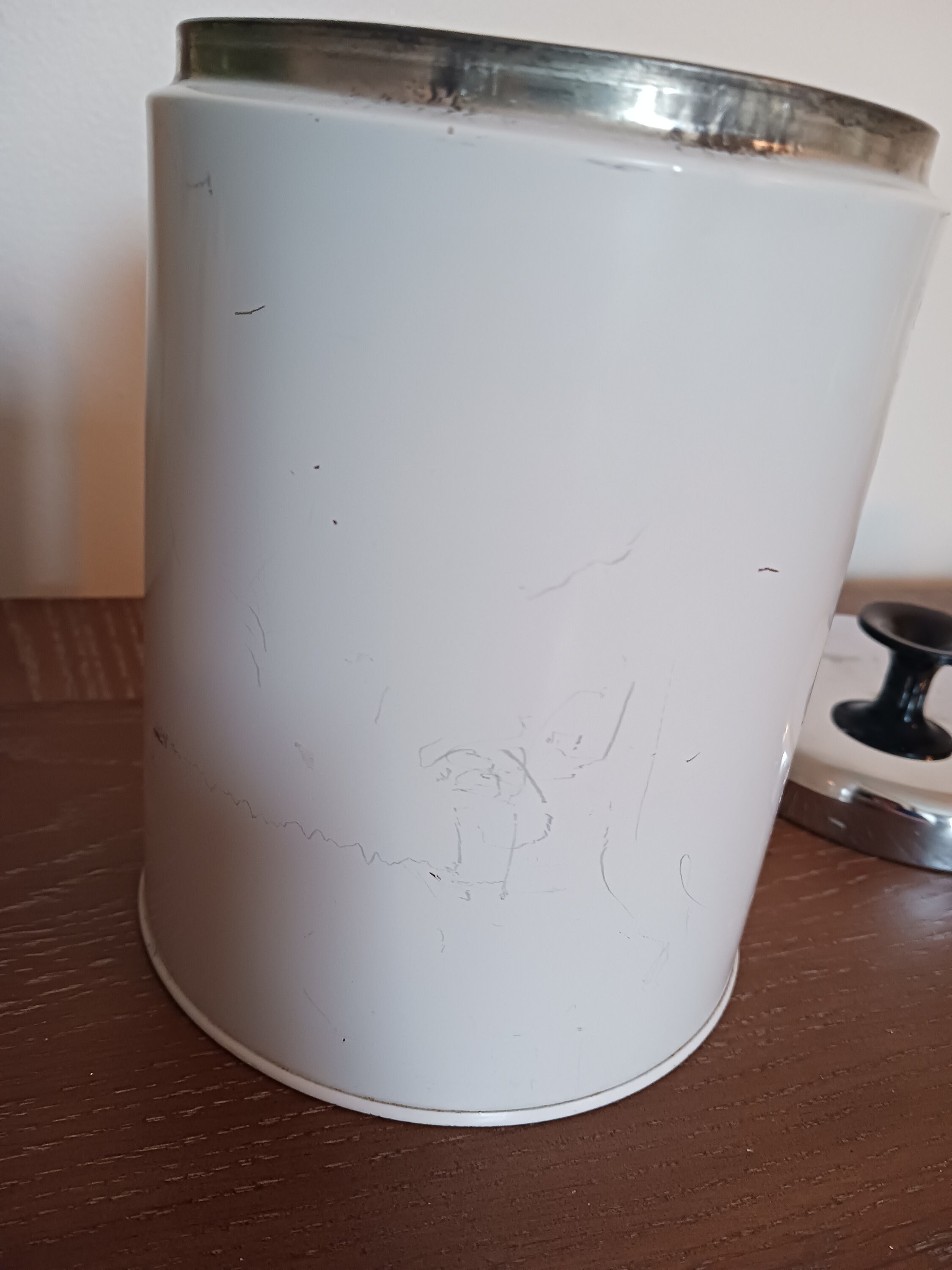 Vintage White Tin Cafe Canister - Etsy