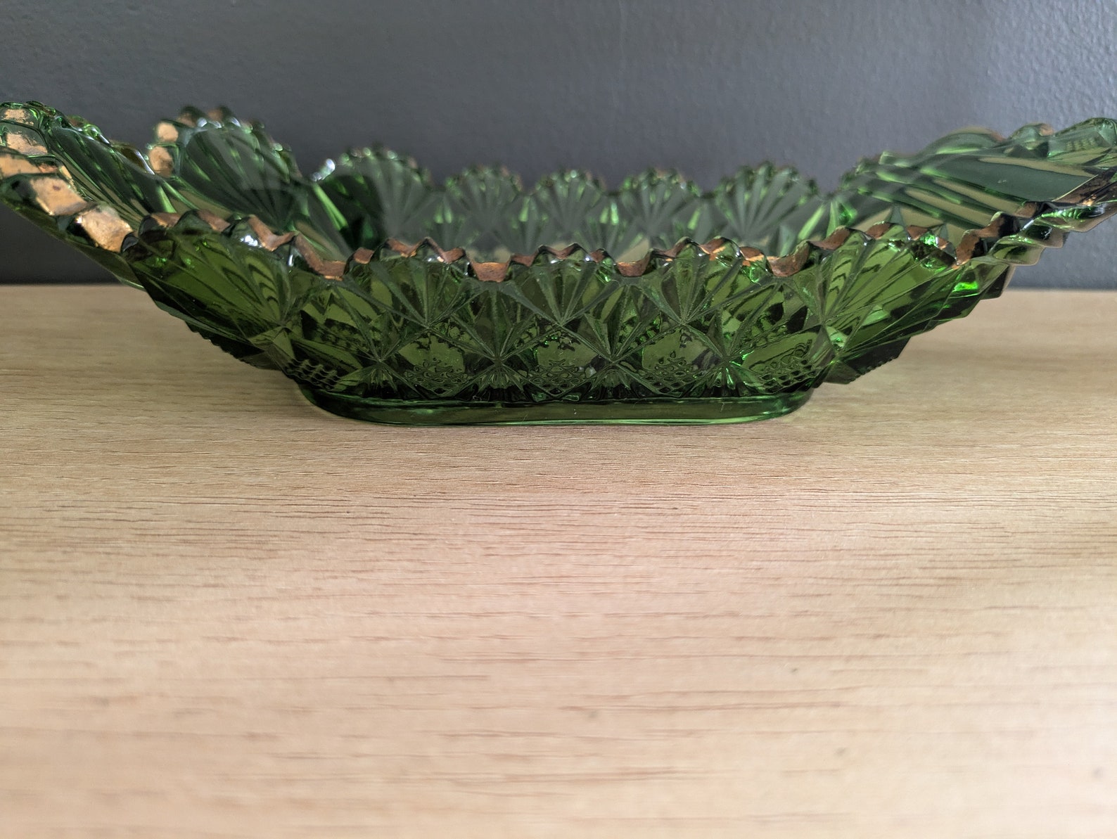 Vintage Green Glass Small Relish Dish or Trinket Dish - Etsy