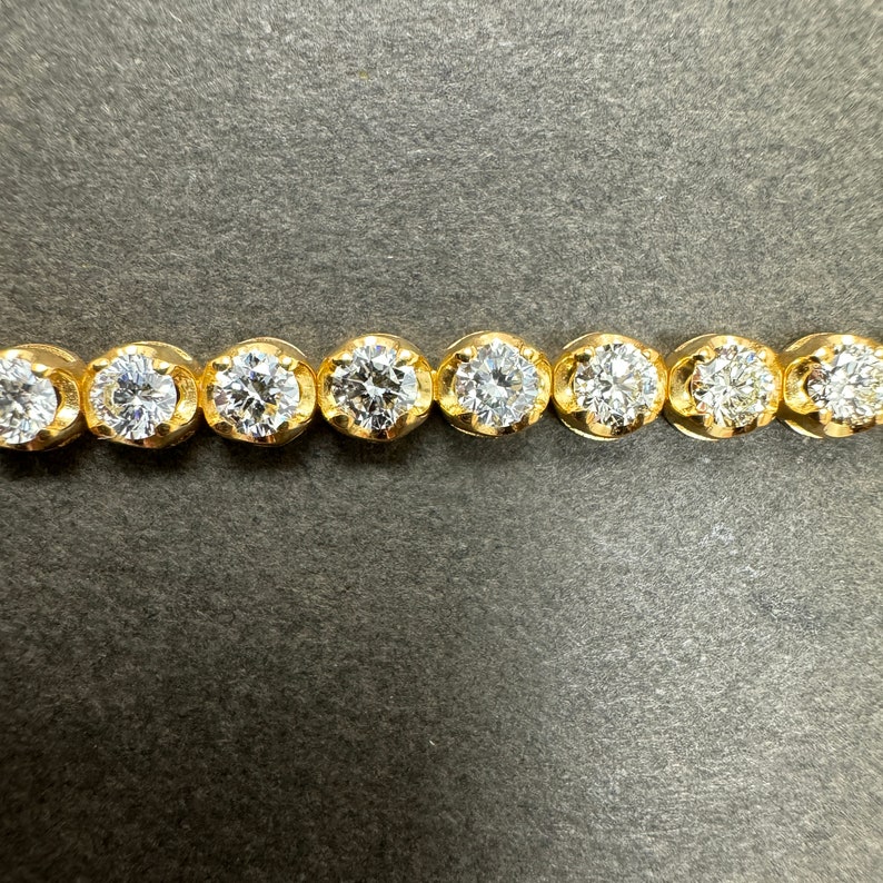 Real Diamond Tennis Bracelet. 5.10 Carats. Buttercup Setting. - Etsy