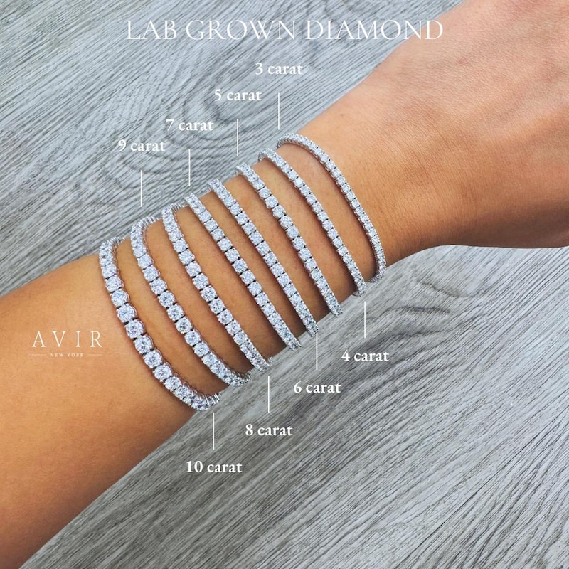 10k Bracelet Lab Diamond - Etsy