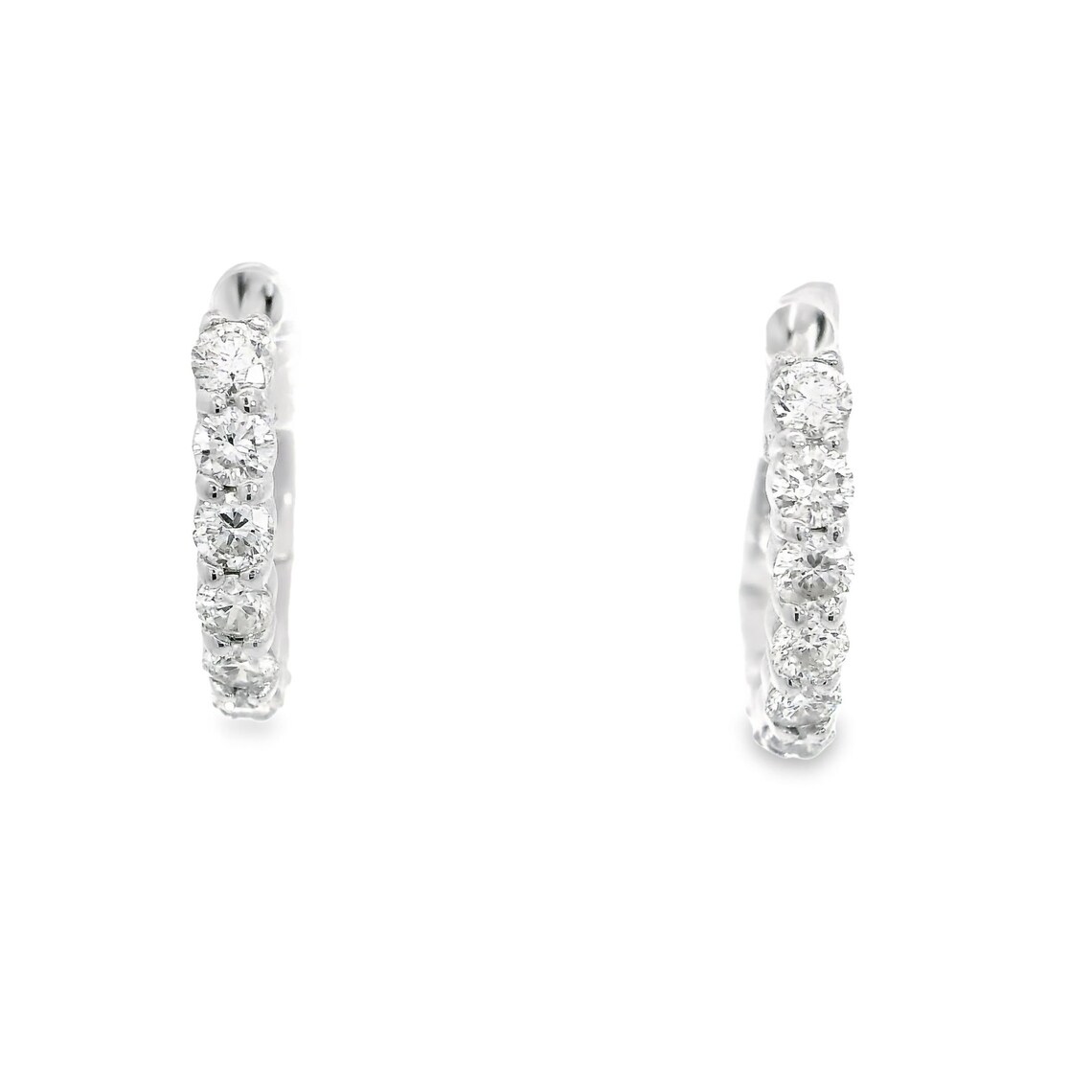 14k Gold Diamond Huggies, Real Natural Diamond Small Hoop Earrings ...