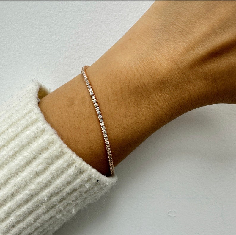 2 Carat Lab Grown Diamond Tennis Bracelet, Lab Round Diamond Bracelet ...