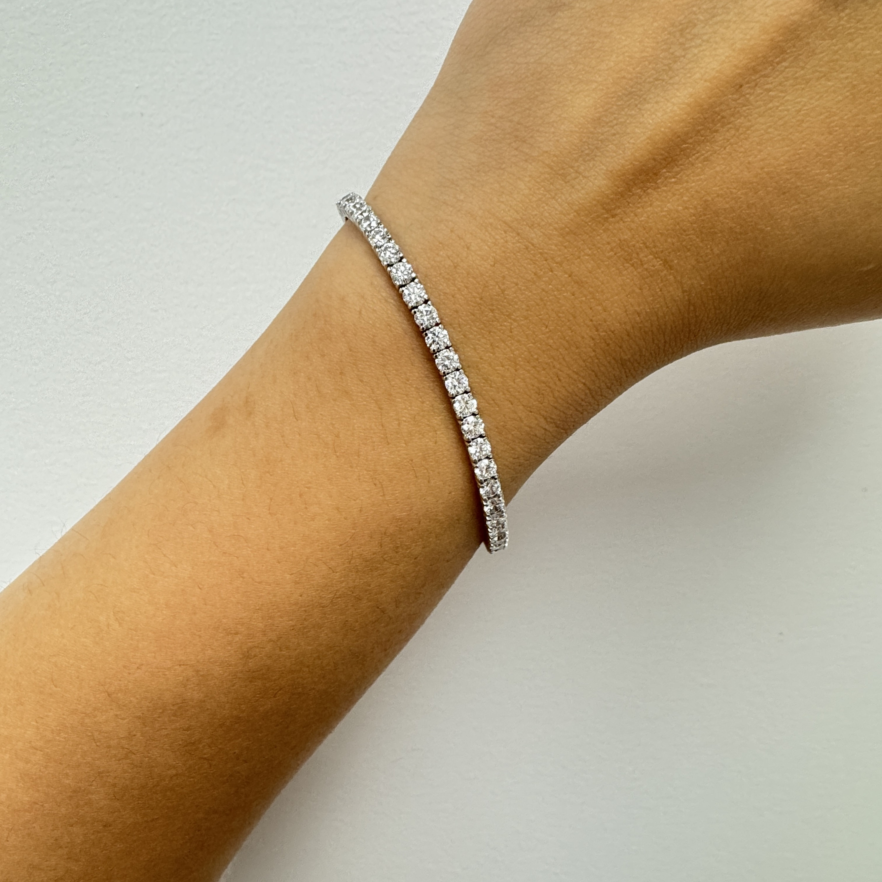 8 Carat Lab Grown Diamond Tennis Bracelet Lab Round Diamonds 14K White Yellow and Rose Gold. Tennis Bracelet. With Certification. Etsy