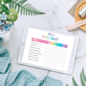 Editable Chore Chart for Kids, Kids Chore Chart, Kids Routine Chore ...